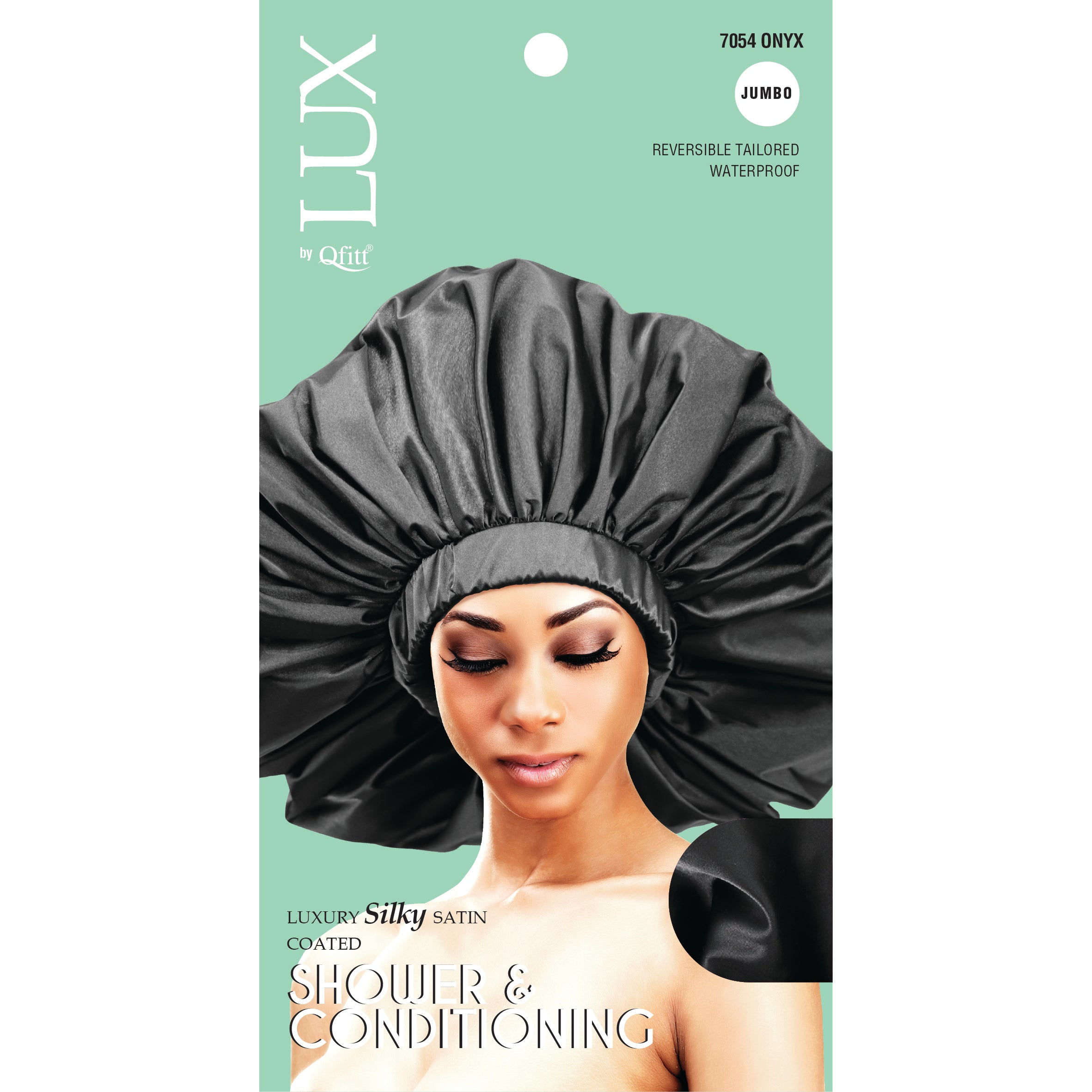 JUMBO LUXURY SILKY SATIN COATED SHOWER & CONDITIONING - SOLID [ONYX ...