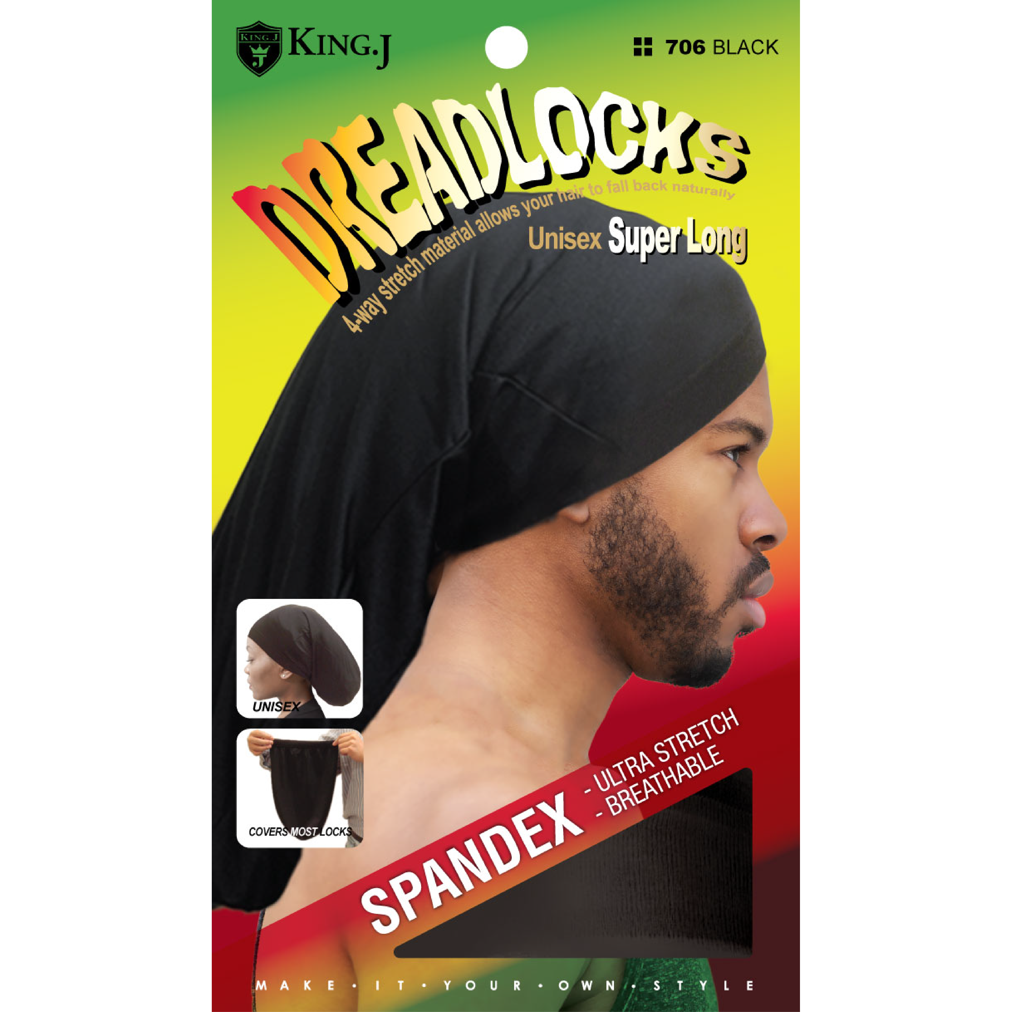 SUPER LONG SPANDEX DREADLOCKS CAP [BLACK] – Qfitt