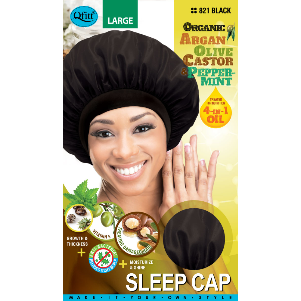 LARGE ORGANIC SLEEP CAP [BLACK] – Qfitt
